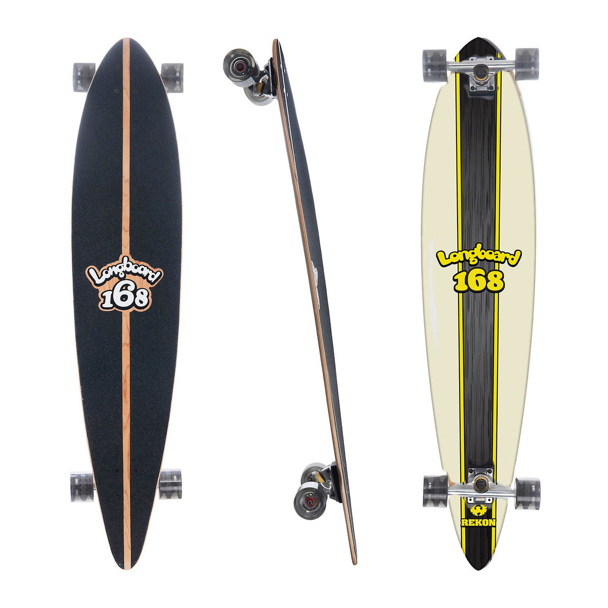 REKON 4 Pintail Complete Longboard BLACK "168" – Sol-Effect