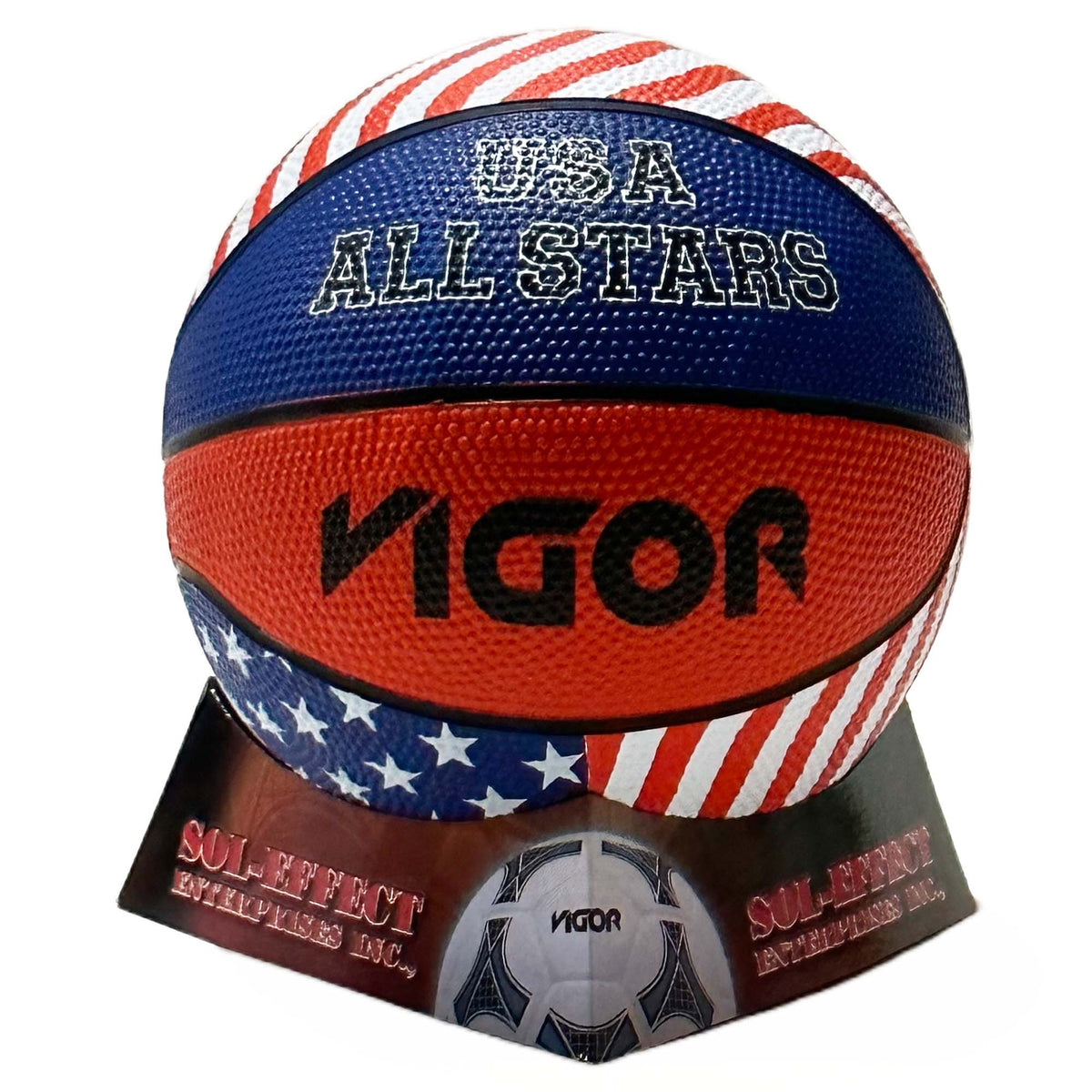 VIGOR Size 3 Red/White/Blue Rubber Basketball "FLAG" – Sol-Effect