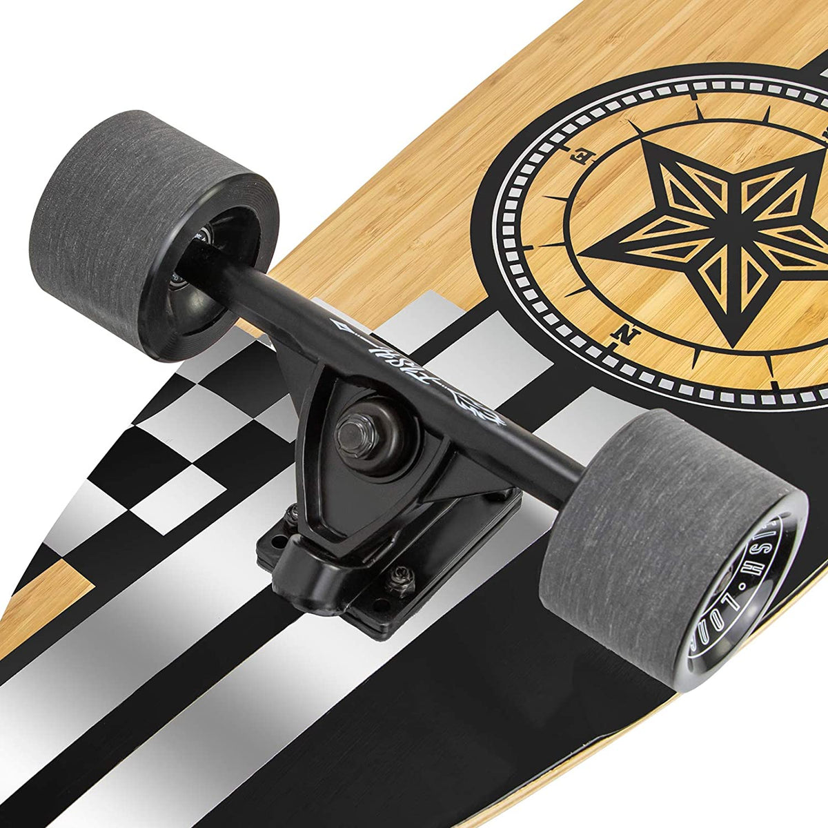 FISH 44 Inch Kick Tail Bamboo Longboard Cruiser - Silver – Sol-Effect