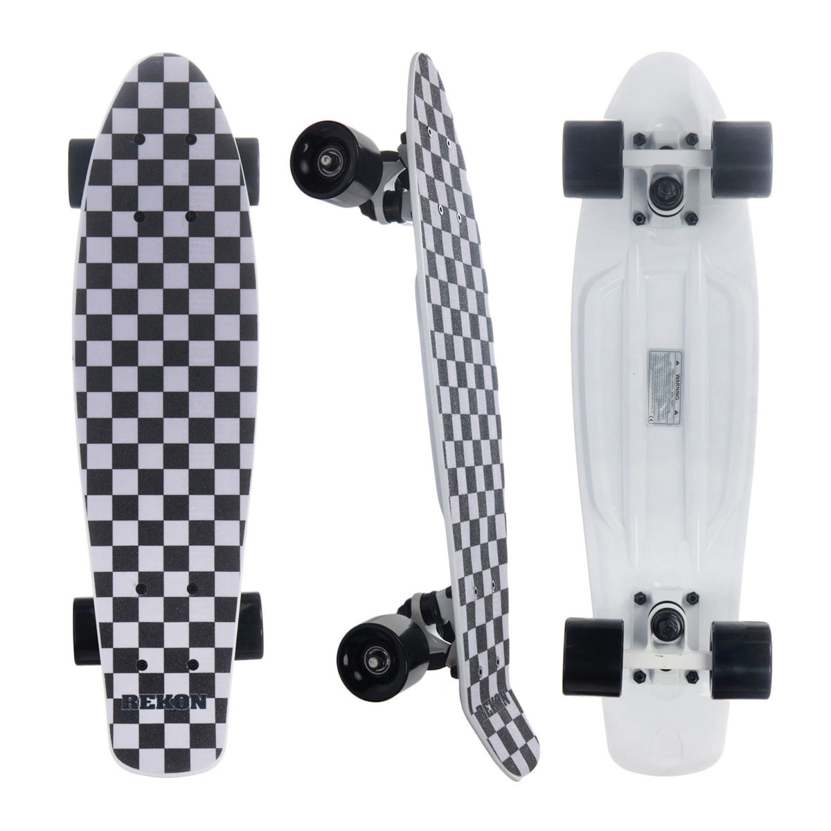 REKON 22 Inch Checker Grip Tape on White Deck Plastic Cruiser – Sol-Effect